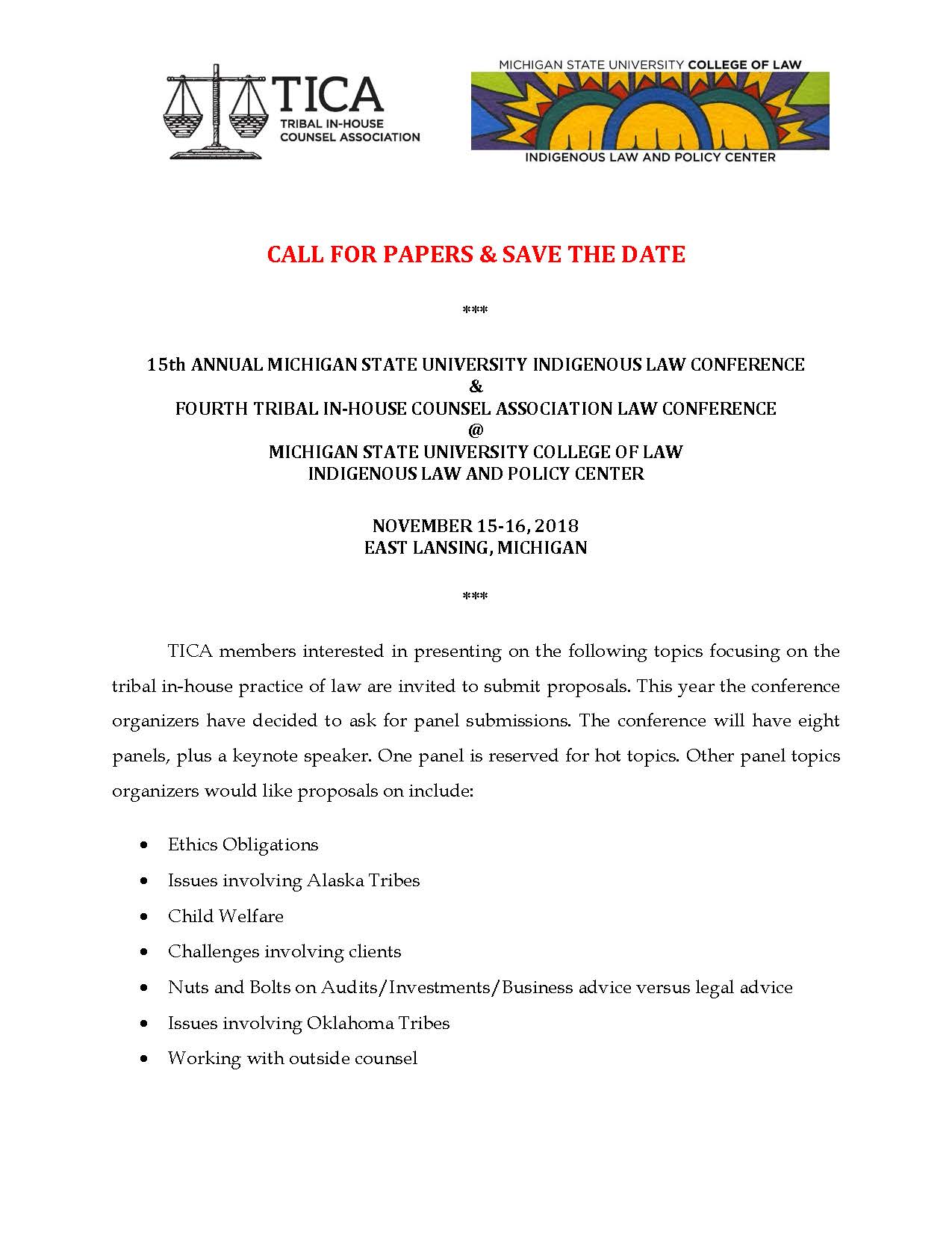 TICA/MSU ILPC Call for Papers (Feb. 28, 2018 Deadline) – Turtle Talk