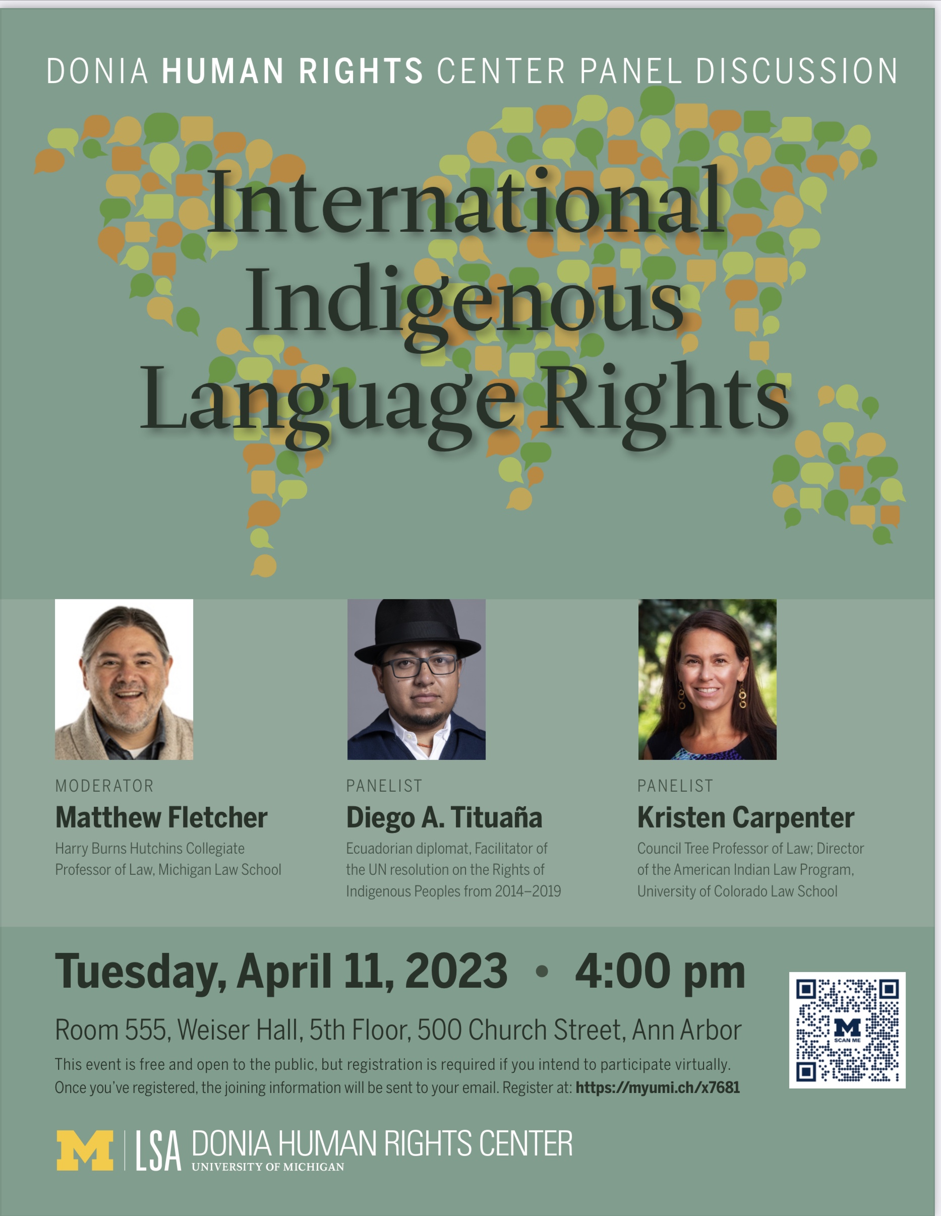 Donia Center [UMich] Panel on Indigenous Language Rights on April 11 ...