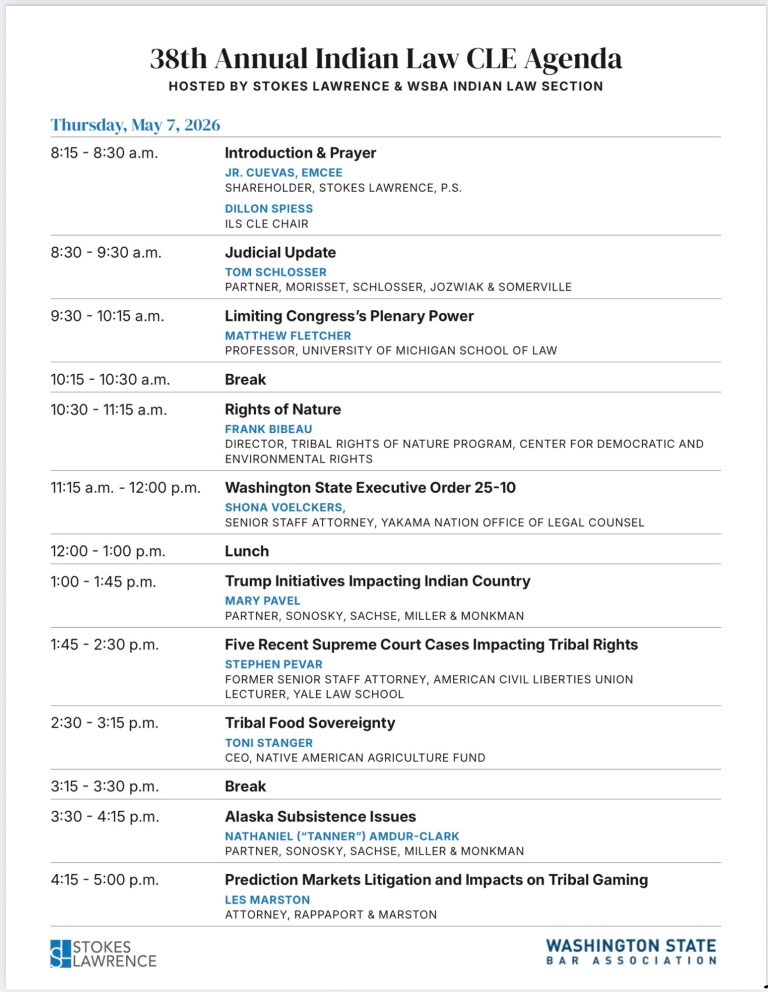 Washington State Bar Association Indian Law Section’s 38th Annual CLE ...